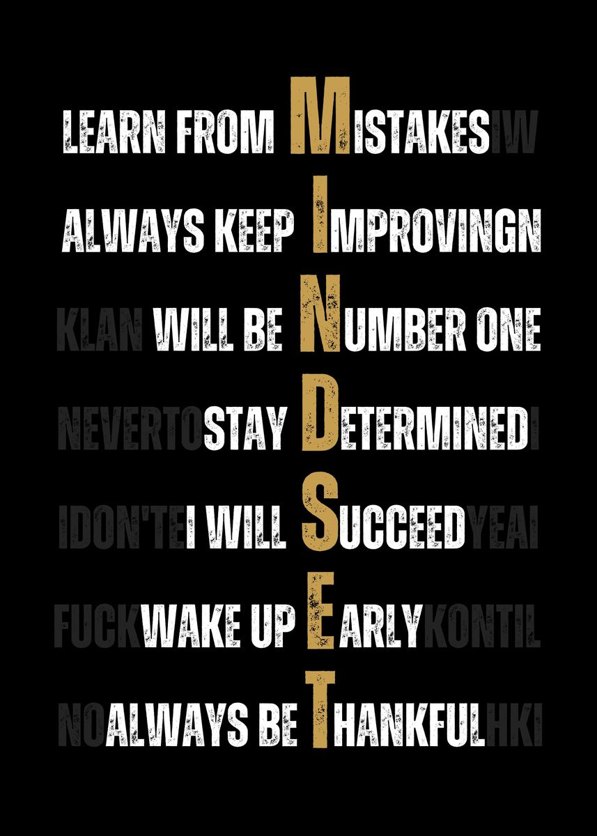 'MINDSET' Poster, picture, metal print, paint by Yess | Displate