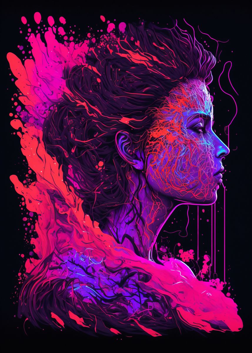 'Girl in Colors' Poster by Cybronauts | Displate