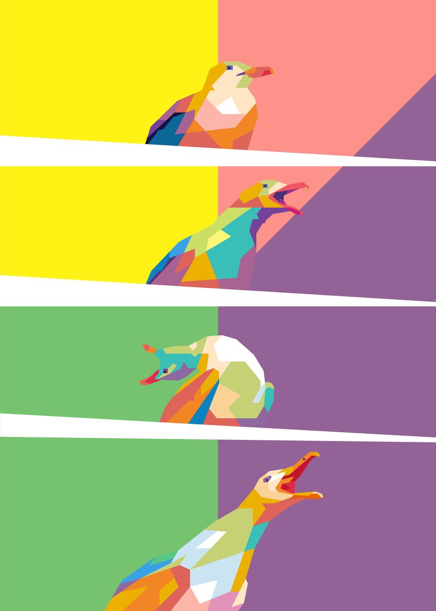 'Bird Meme ' Poster, picture, metal print, paint by Muifatin | Displate