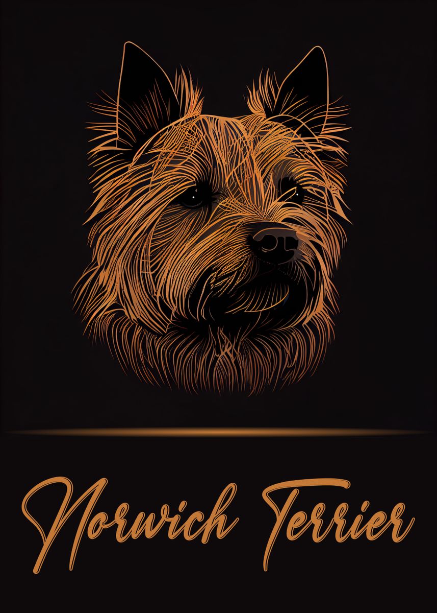 'Norwich Terrier' Poster, picture, metal print, paint by Artistic Paradigms | Displate