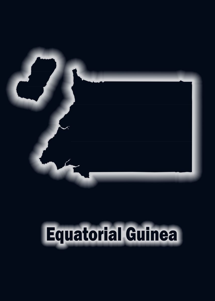 'Equatorial Guinea map glow' Poster, picture, metal print, paint by ...