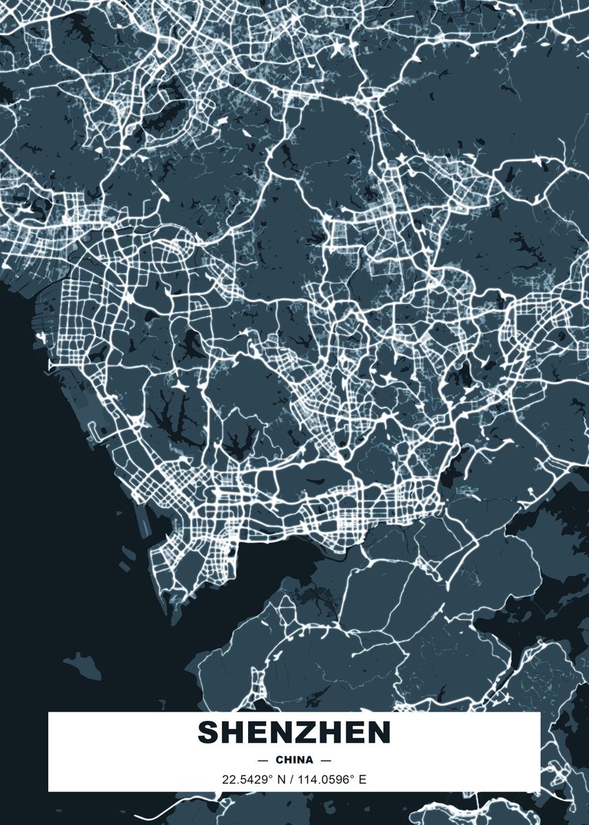 'Shenzhen' Poster, picture, metal print, paint by Bo Kev | Displate