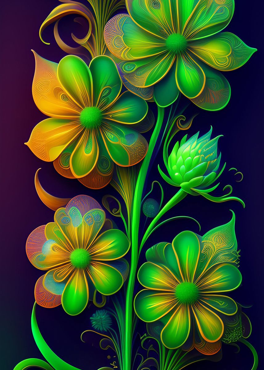 'Vintage Plants Fantasy Art' Poster, picture, metal print, paint by ...