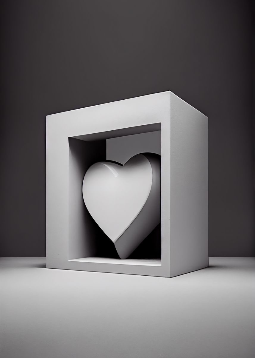 'A heart in a box' Poster, picture, metal print, paint by Bofferding ...