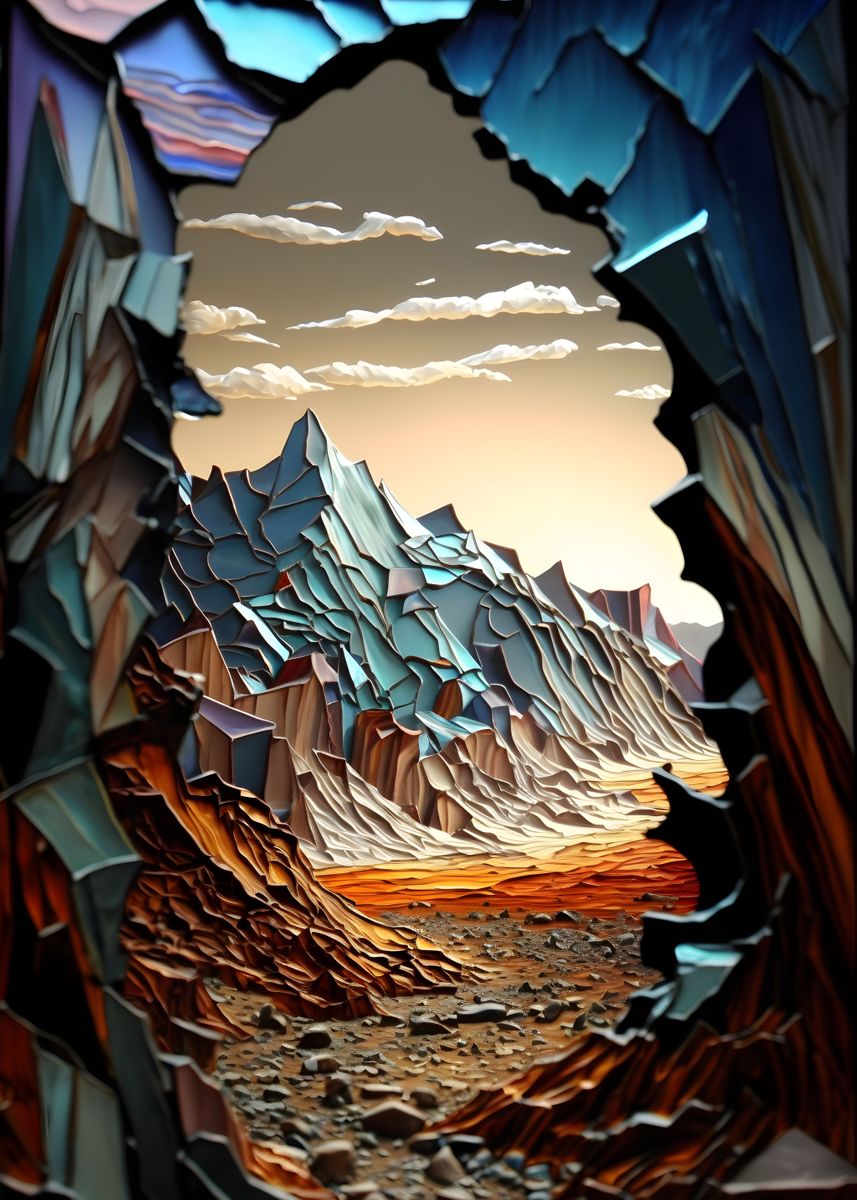 'Glass Shards Landscape' Poster, picture, metal print, paint by Alfred ...