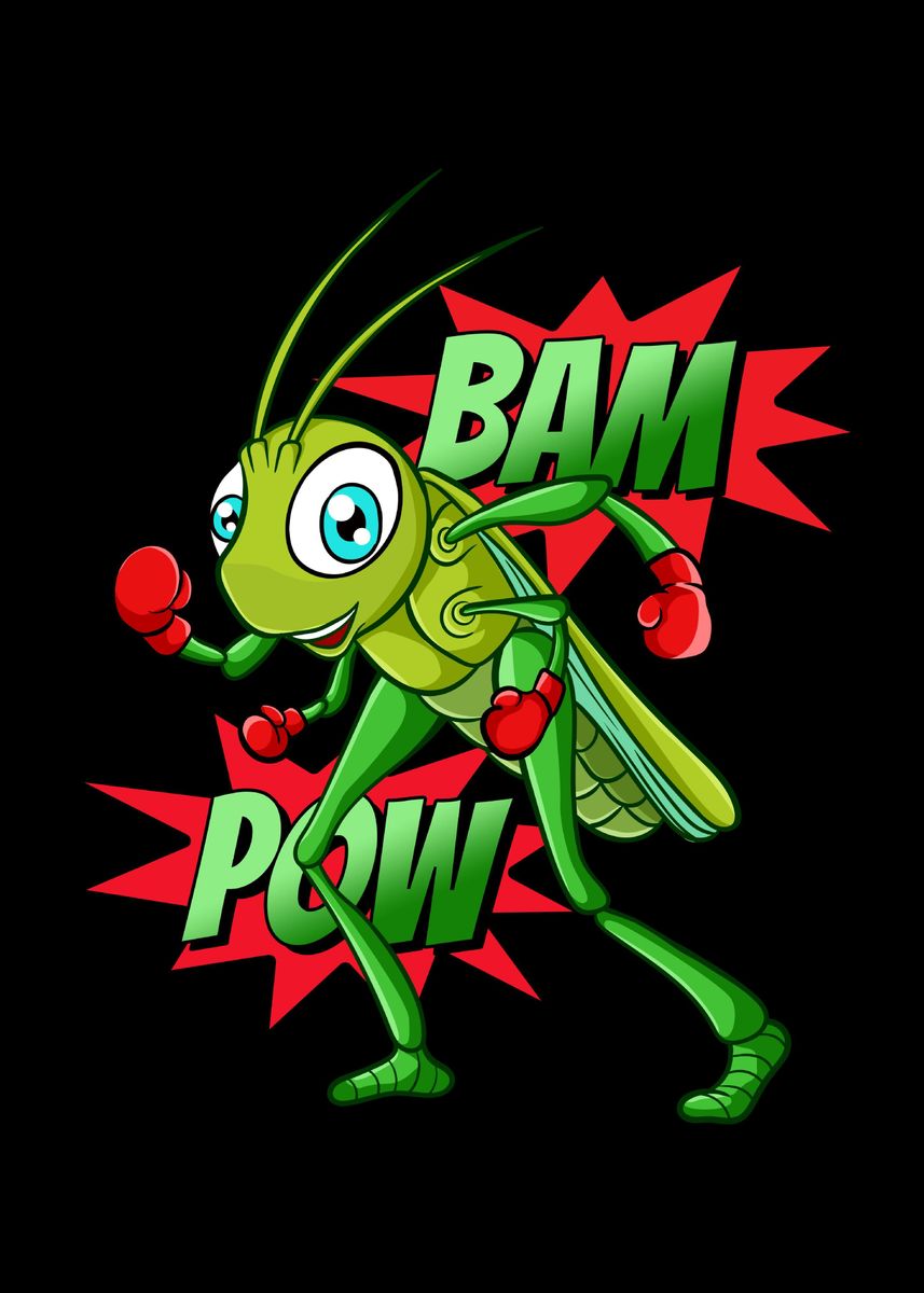 'Boxing Grasshopper' Poster, picture, metal print, paint by Hexor ...