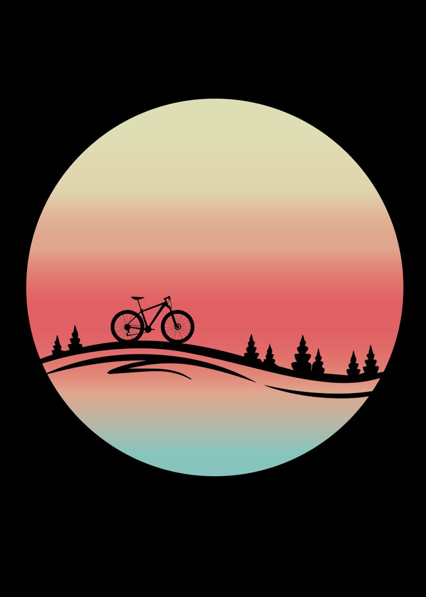 'Sunset Bicycle' Poster, picture, metal print, paint by crbn design ...