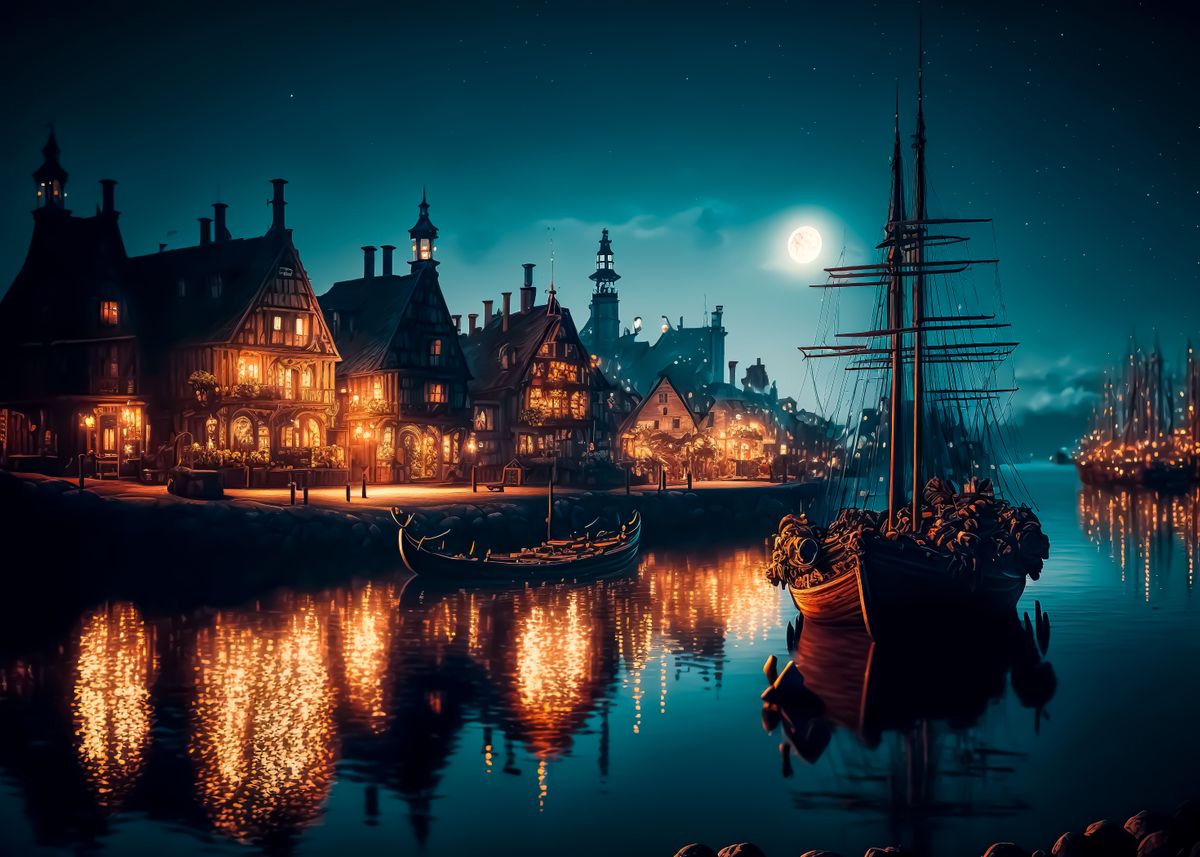 'Night Pirates' Poster by Diego The Designer | Displate