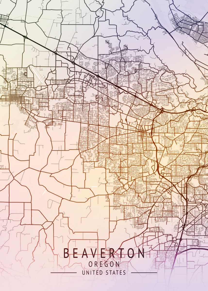 'Beaverton Oregon USA City ' Poster, picture, metal print, paint by ...