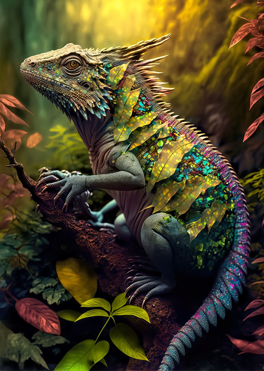 'The dragon of nature' Poster, picture, metal print, paint by Alex ...