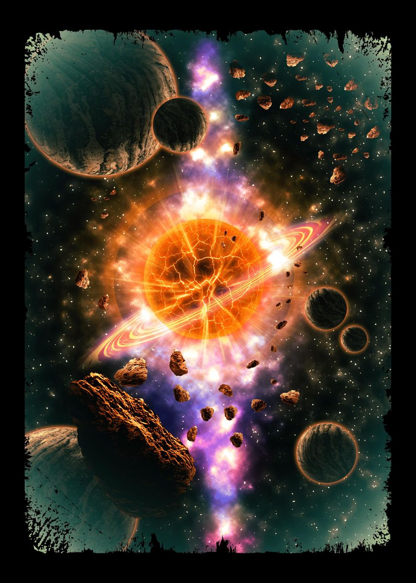 'Explosive Planet Astronomy' Poster, picture, metal print, paint by ...