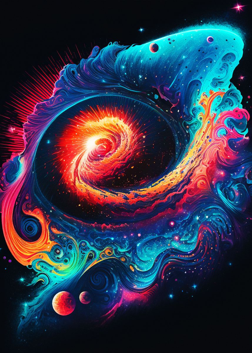 'Neon galaxy pop art' Poster, picture, metal print, paint by Muh Asdar ...