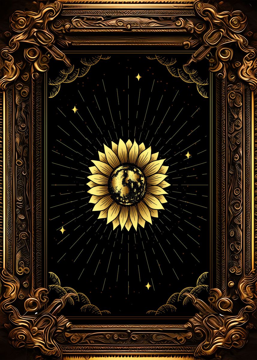 'Tarot the sunflower' Poster, picture, metal print, paint by Michael ...