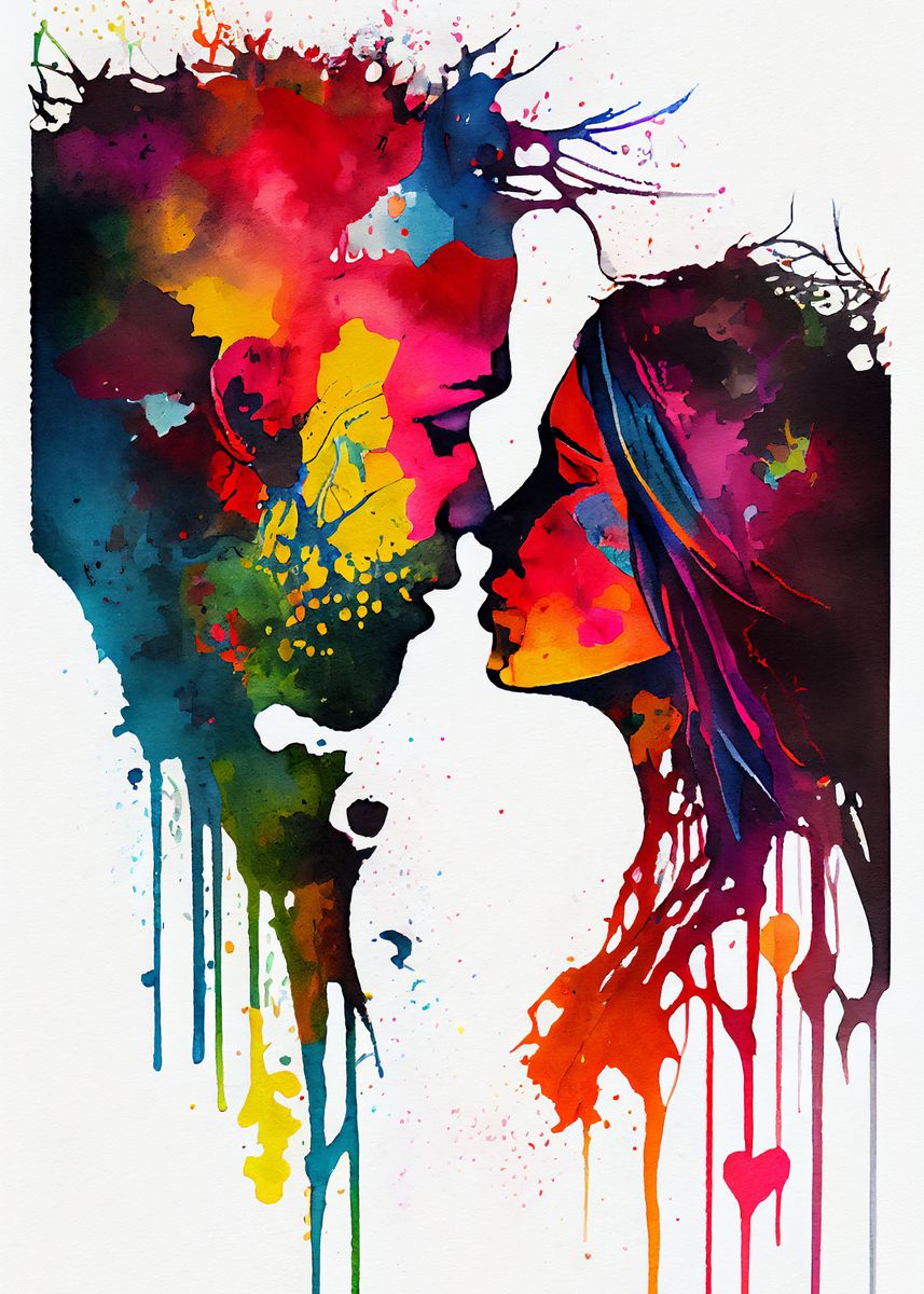 'Love and passion' Poster, picture, metal print, paint by Bofferding ...