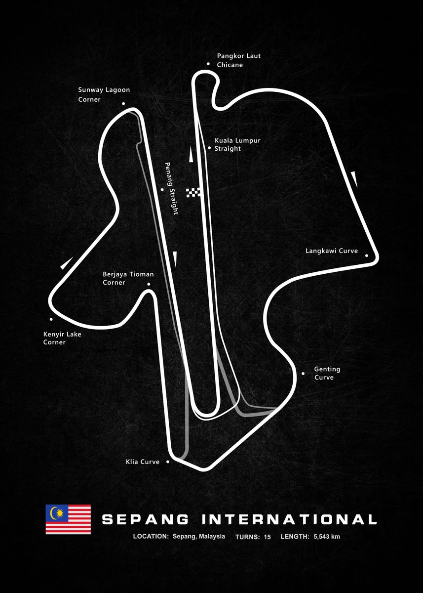 'Sepang Circuit Malaysia' Poster, picture, metal print, paint by ...