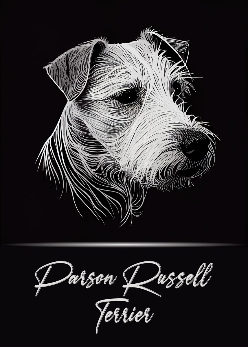 'Parson Russell Terrier' Poster, picture, metal print, paint by Artistic Paradigms | Displate