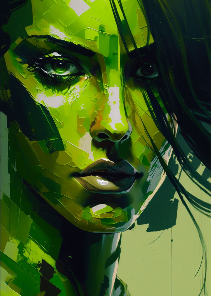 'Pop Art Green Pixie' Poster, picture, metal print, paint by Echelon ...