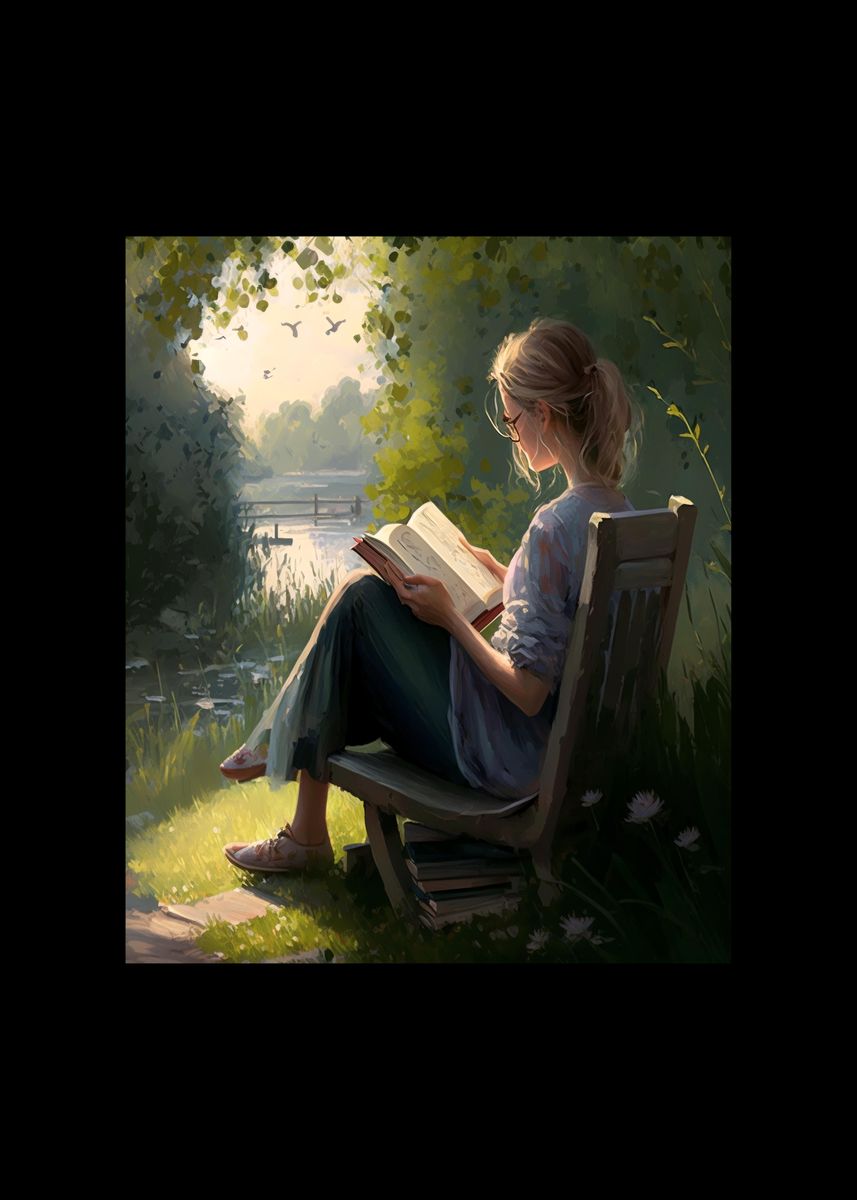 'Books And Reading Geek' Poster, picture, metal print, paint by ...