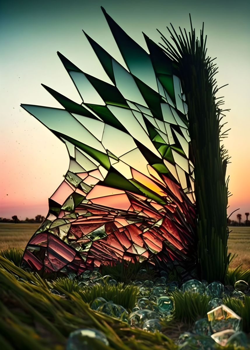 'Glass Shards Landscape' Poster, picture, metal print, paint by Alfred ...