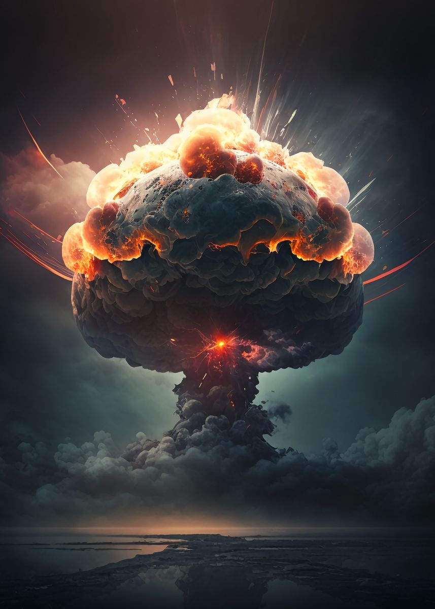 'Nuclear explosion' Poster, picture, metal print, paint by Oleksandr Kovalov | Displate