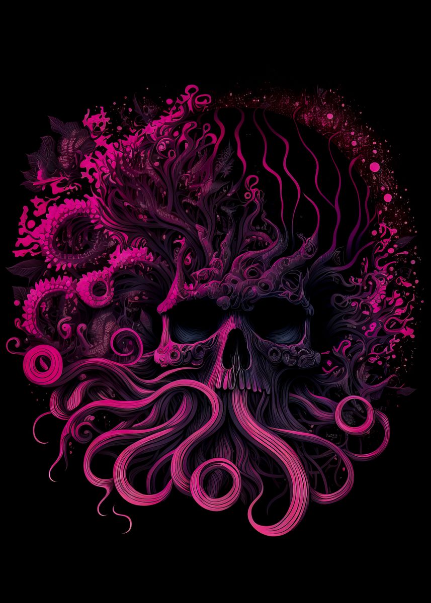 'Pink Eldritch Entity' Poster, picture, metal print, paint by Geffrey ...