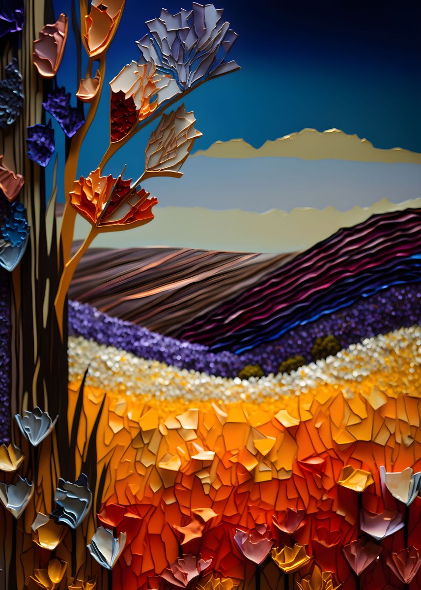 'Glass Shards Landscape' Poster, picture, metal print, paint by Alfred ...