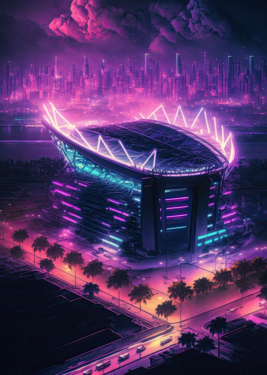 'Cyber Arena' Poster by Funny Fur | Displate