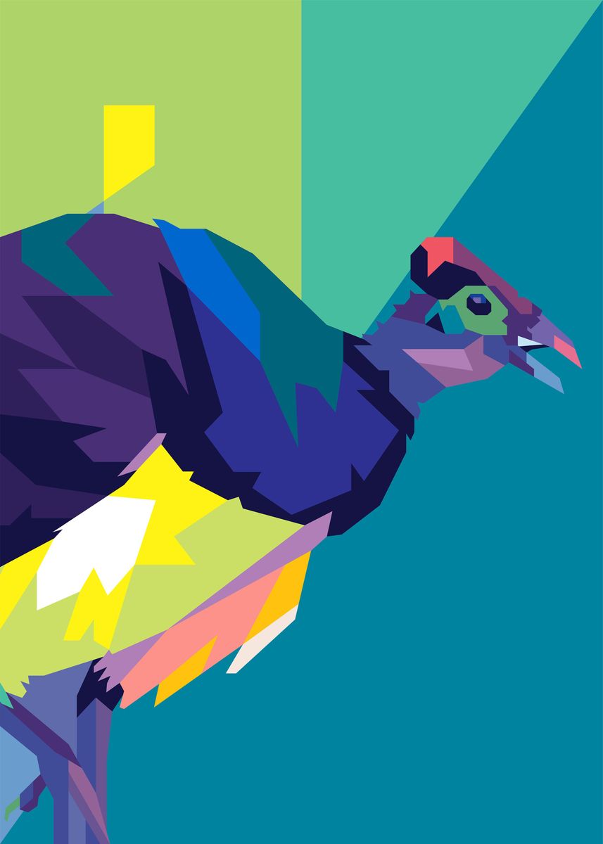 'Maleo Bird' Poster, picture, metal print, paint by Indra | Displate