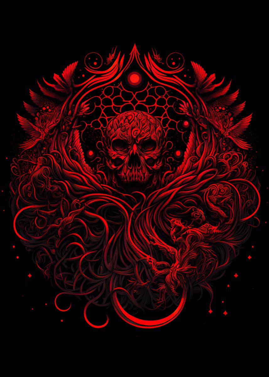 'Red Eldritch Entity ' Poster by Geffrey Richards | Displate