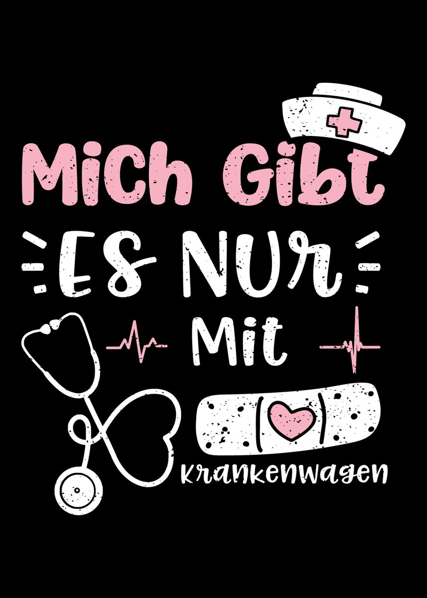 'Mich Gibt Es Nur Mit Krank' Poster, picture, metal print, paint by ...