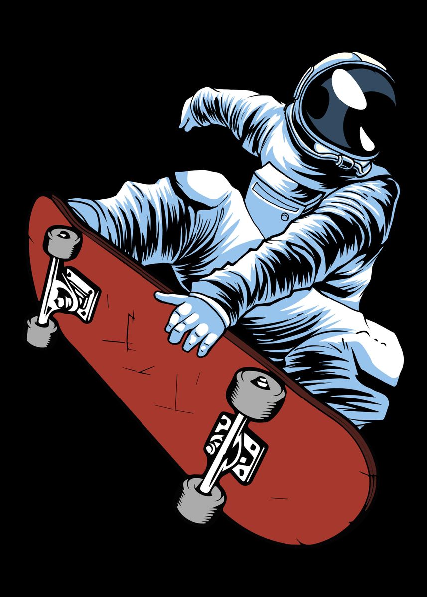 'Skateboard Skater' Poster, picture, metal print, paint by BobbyBubble ...