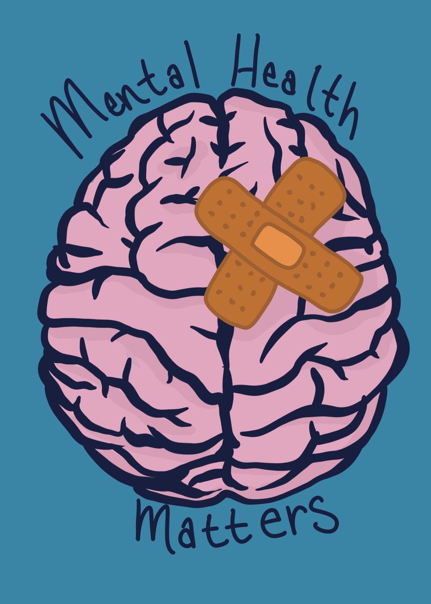 'Mental Health Matters' Poster, picture, metal print, paint by Mabel ...