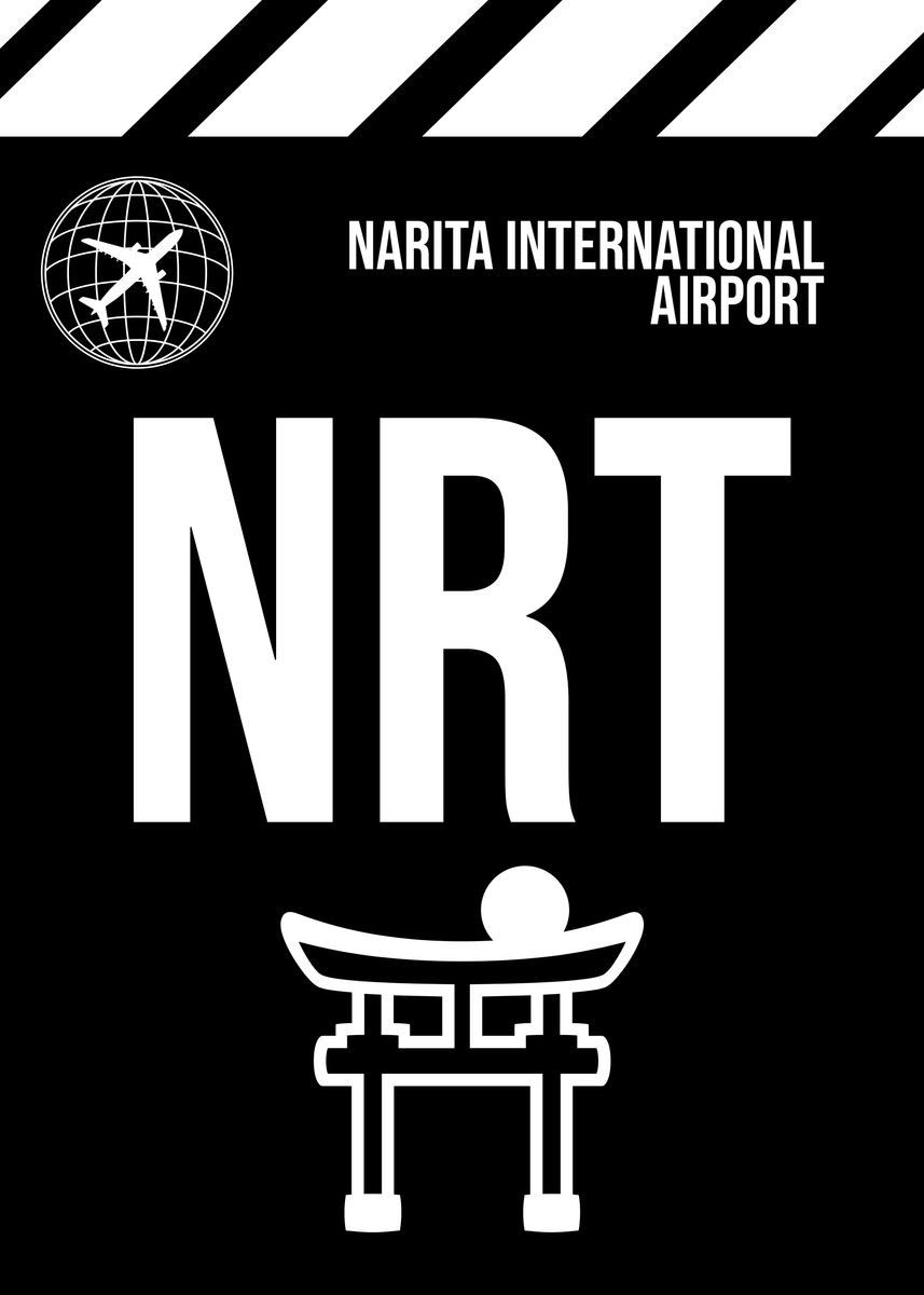 'NRT NARITA INTERNATIONAL ' Poster, picture, metal print, paint by ...