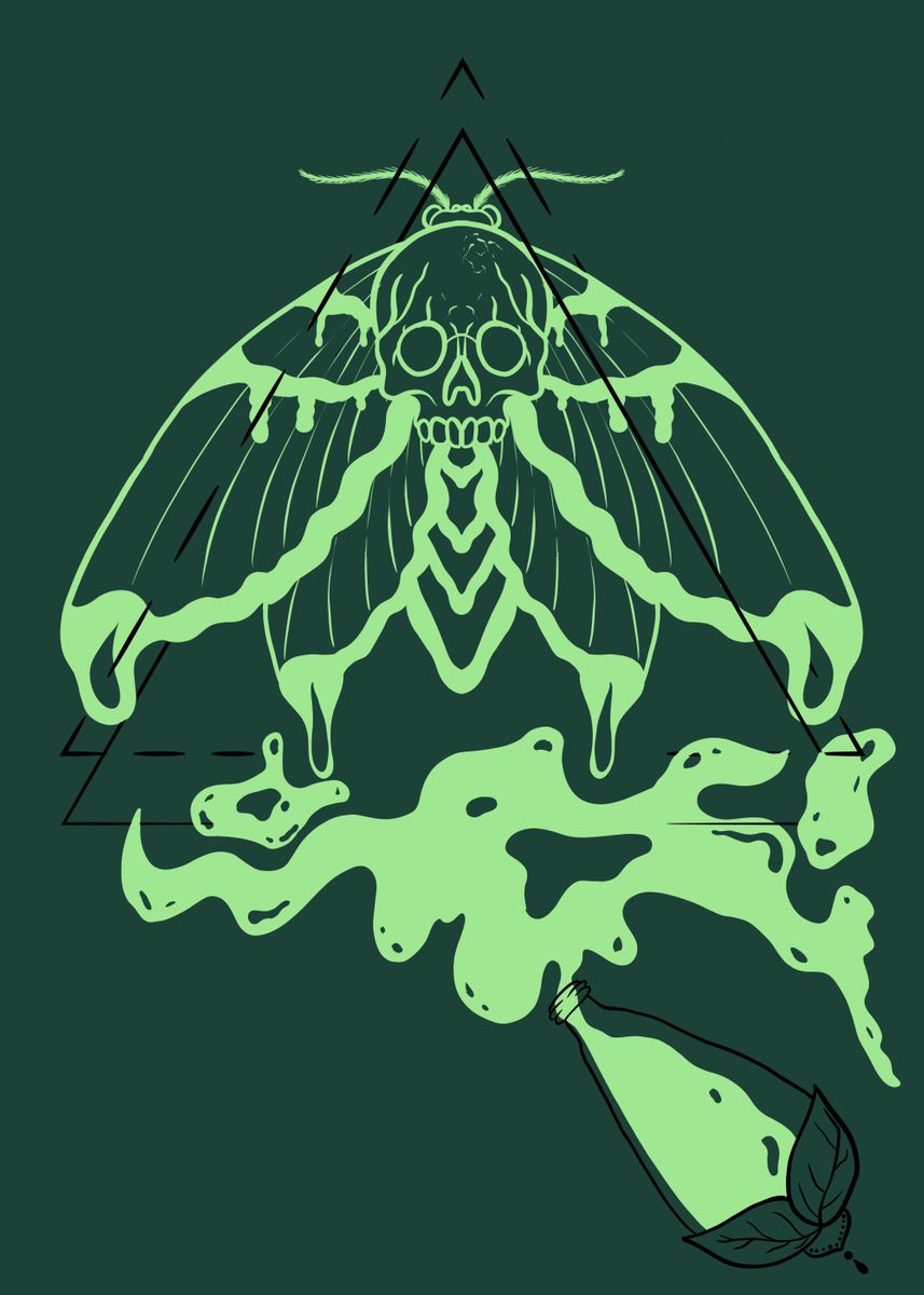 'Poison Moth' Poster, picture, metal print, paint by Mabel Schebek ...