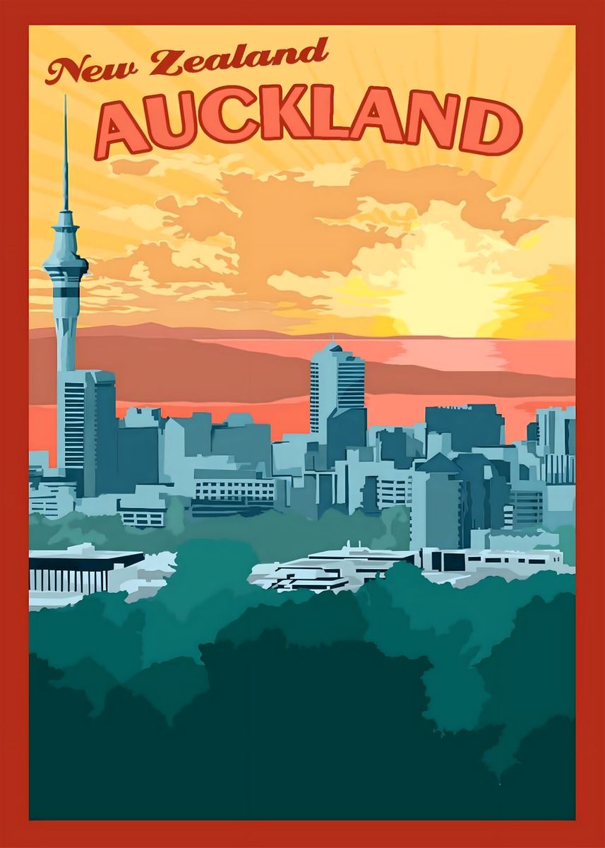 'Travel to Auckland' Poster by Izu | Displate