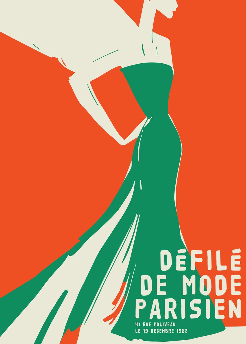 'French Fashion Retro Art' Poster, picture, metal print, paint by BluePinkPanther | Displate