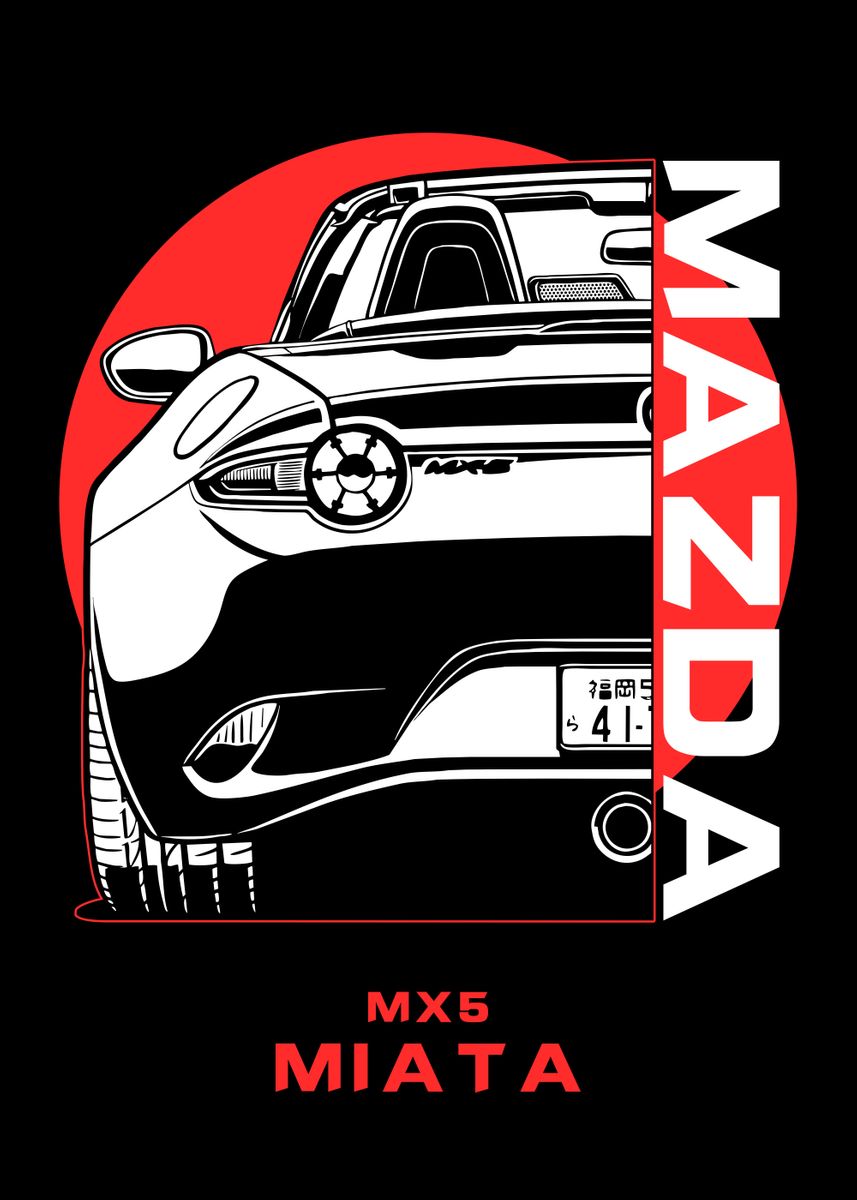 'Mazda Miata MX5' Poster, picture, metal print, paint by Faissal Thomas ...