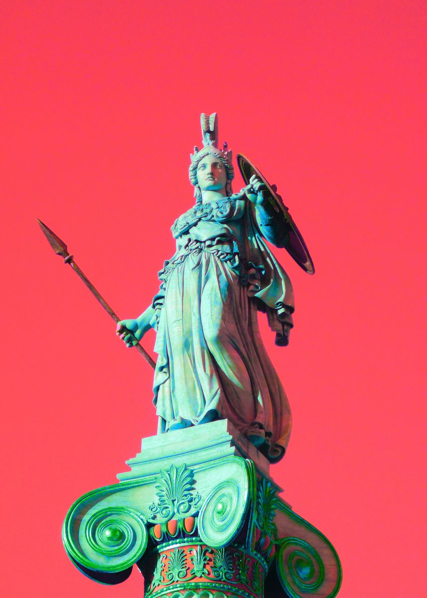 'Athena Minerva' Poster, picture, metal print, paint by Braxxaz | Displate