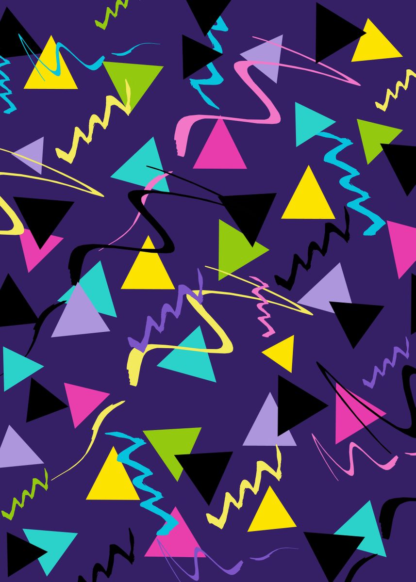 '80s Groovy Neon Vibes 1 ' Poster, picture, metal print, paint by Anita ...