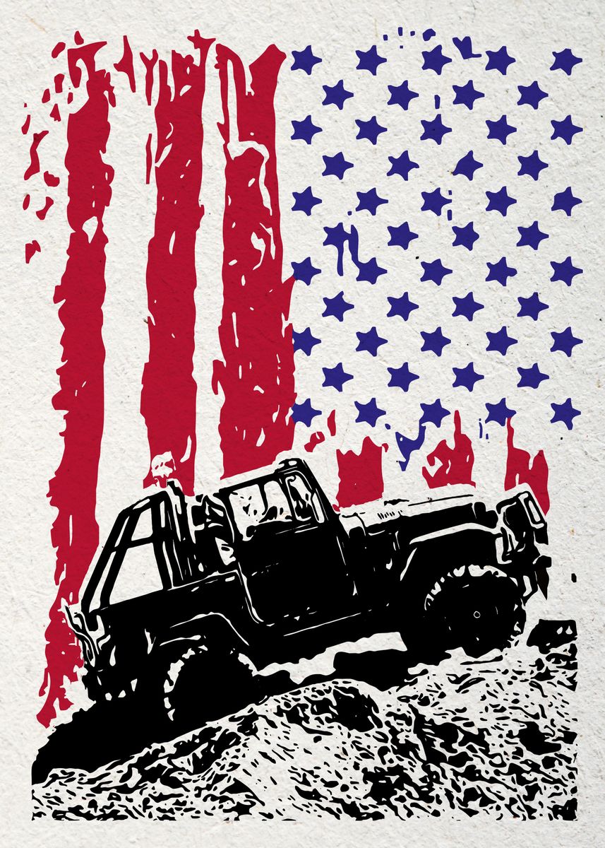 'American Offroader' Poster, picture, metal print, paint by Ba Ab ...