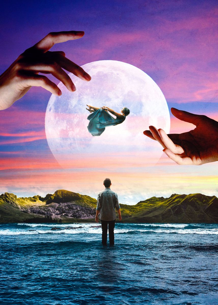 'Assisted Fall' Poster, picture, metal print, paint by seam less | Displate