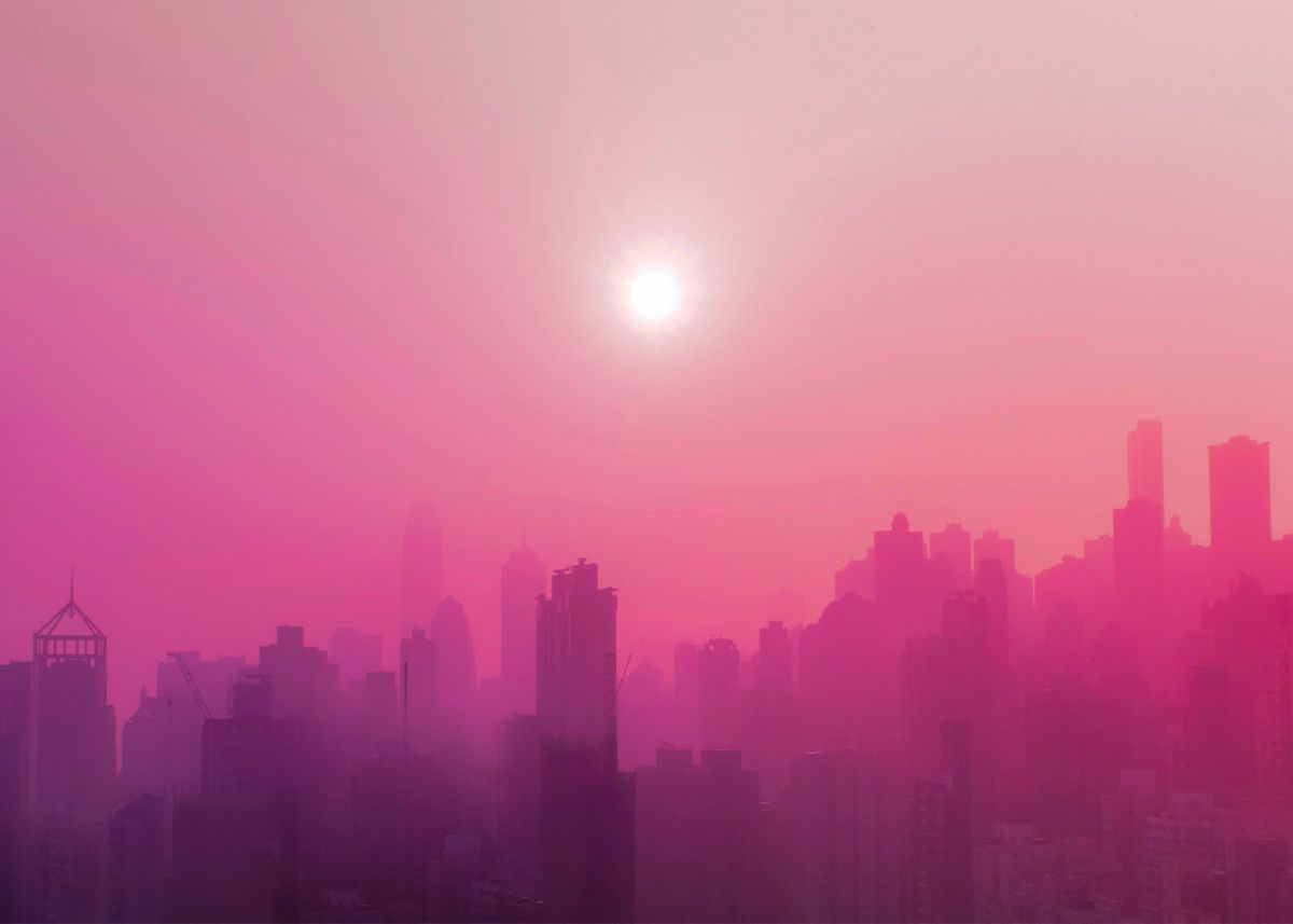 'Pink cityscape ' Poster by Aiden Tells | Displate