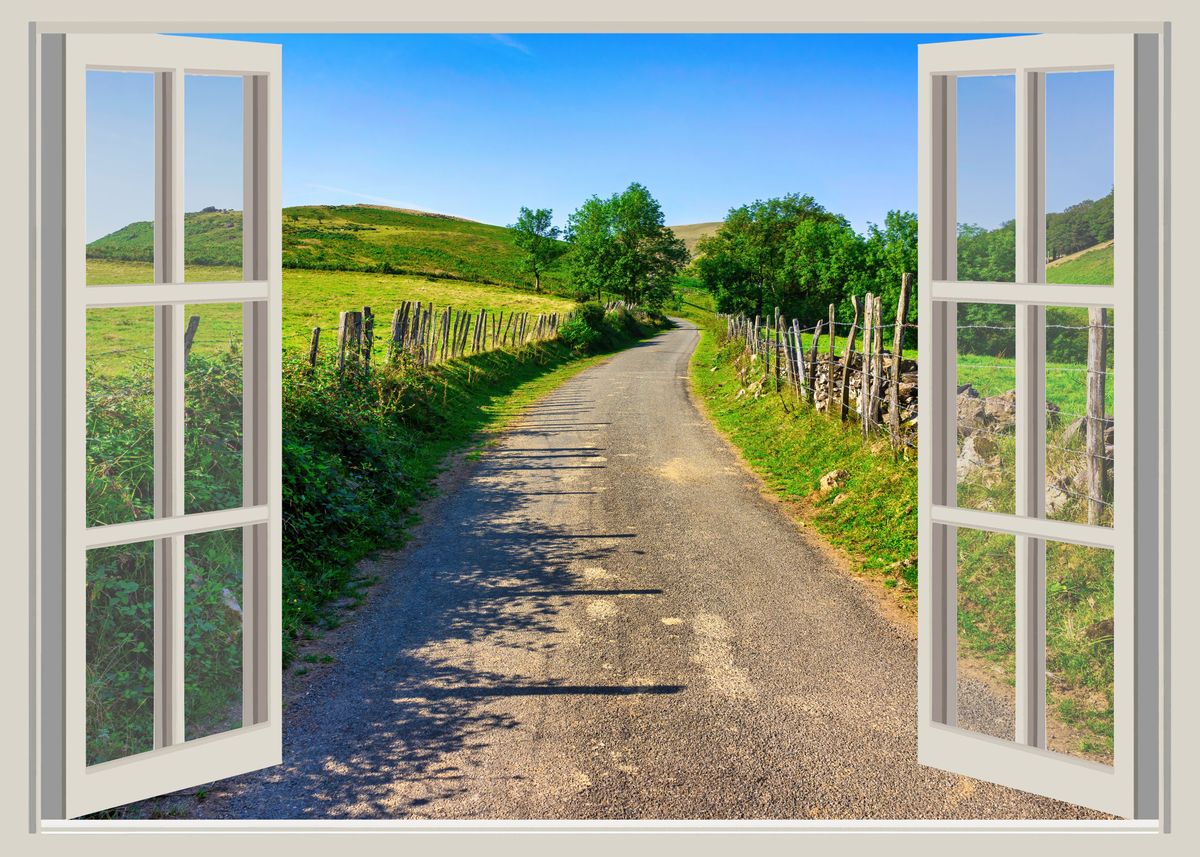 'Window view open road' Poster by Vicen | Displate