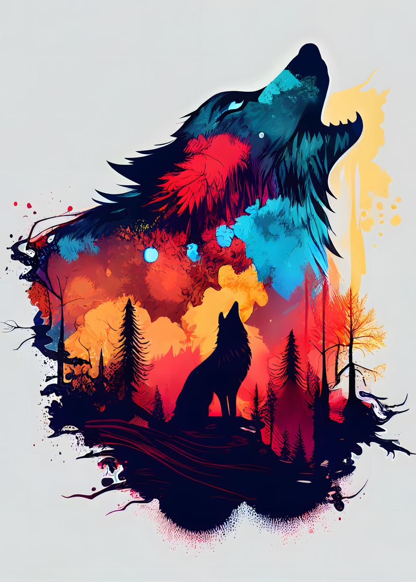 'wolf art poster' Poster, picture, metal print, paint by Alex Romiro ...