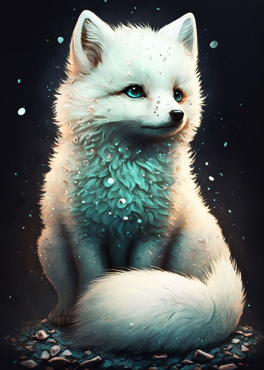 'Cute Fox' Poster, picture, metal print, paint by Muh Asdar | Displate
