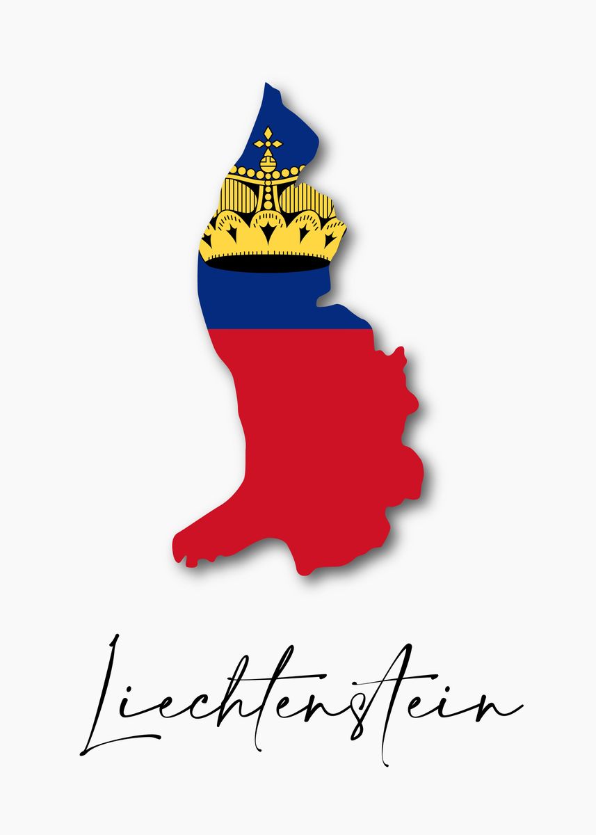 'Liechtenstein Country Map' Poster by dkDesign | Displate