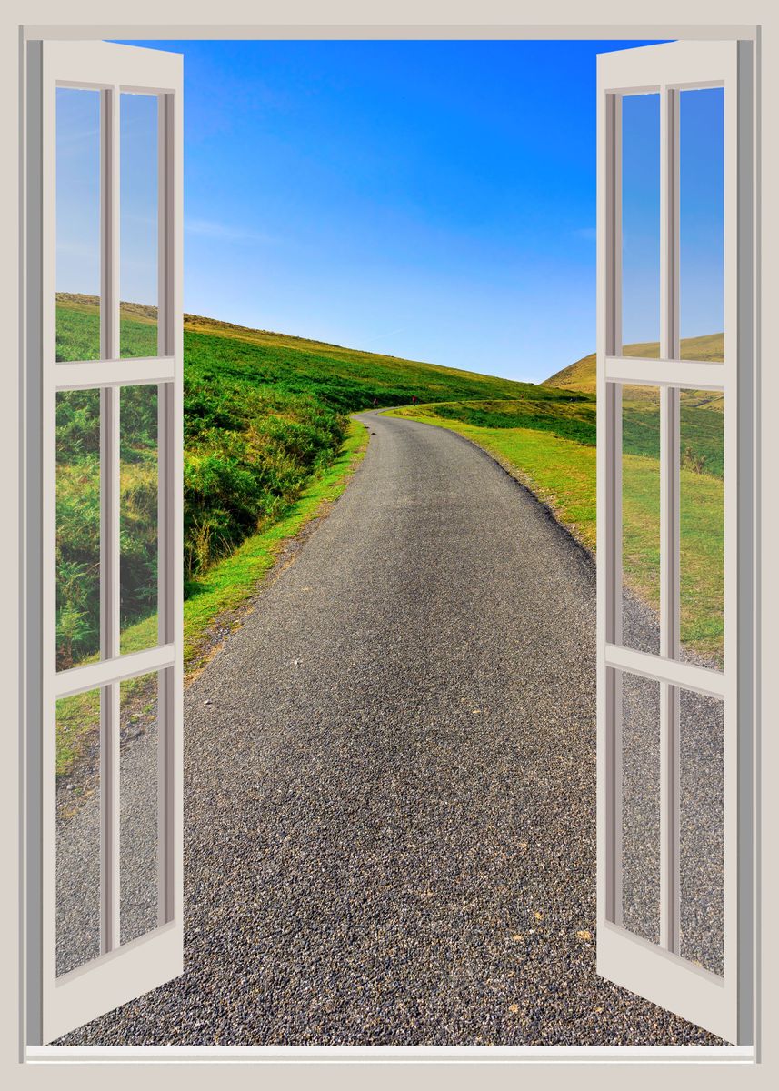 'Window view open road' Poster, picture, metal print, paint by Vicen ...