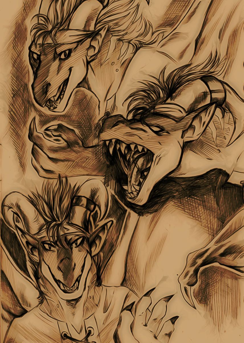 'Gargoyle expressions 1' Poster, picture, metal print, paint by ...