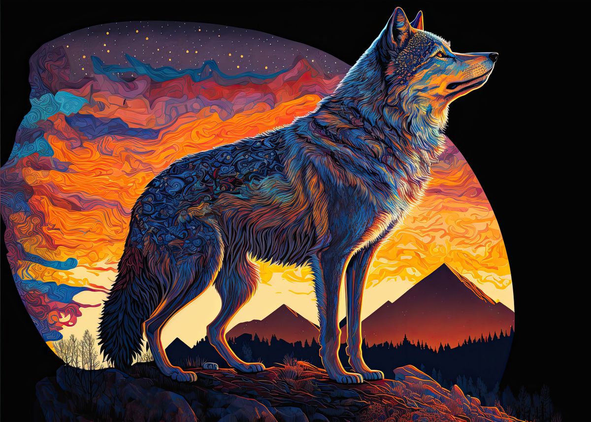 'Wolf Art Series Style 4' Poster by murtzart | Displate