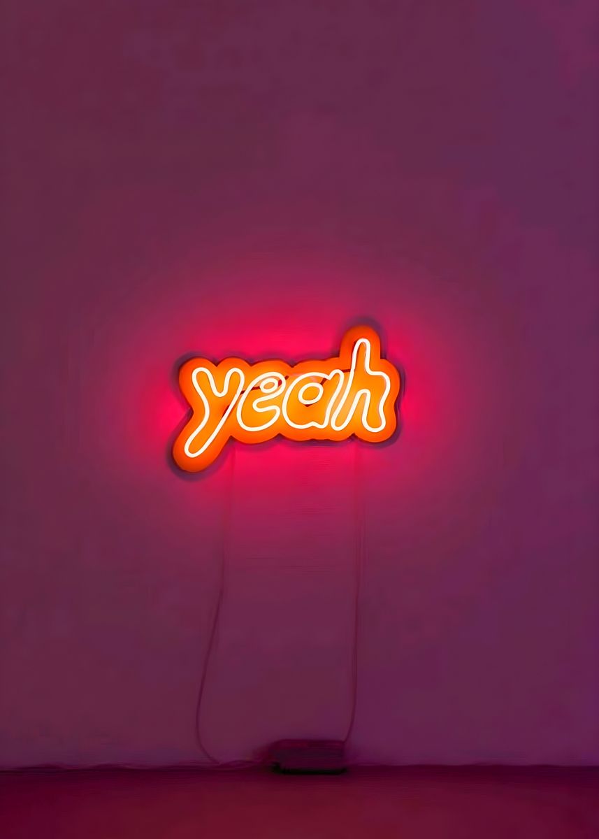 'neon text' Poster, picture, metal print, paint by Dominik Domen | Displate